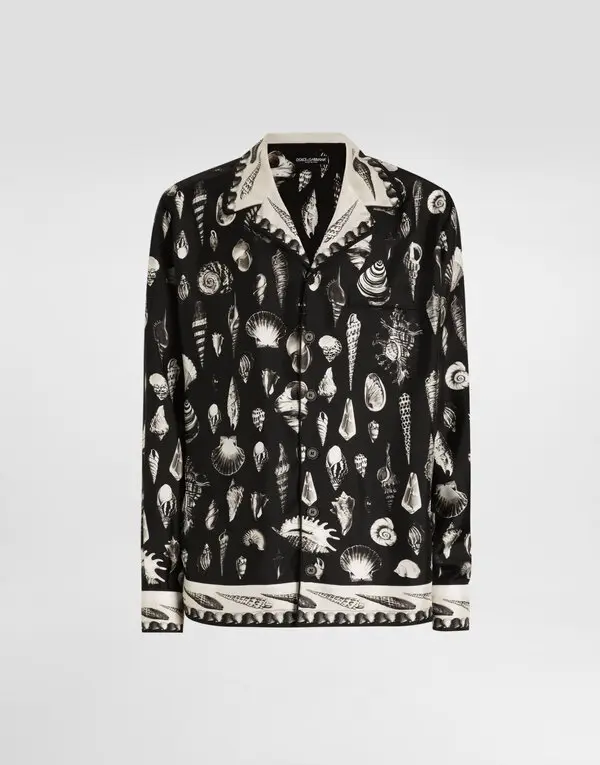 Dolce & Gabbana Shell-print Silk Twill Vanity Shirt - Multicolor