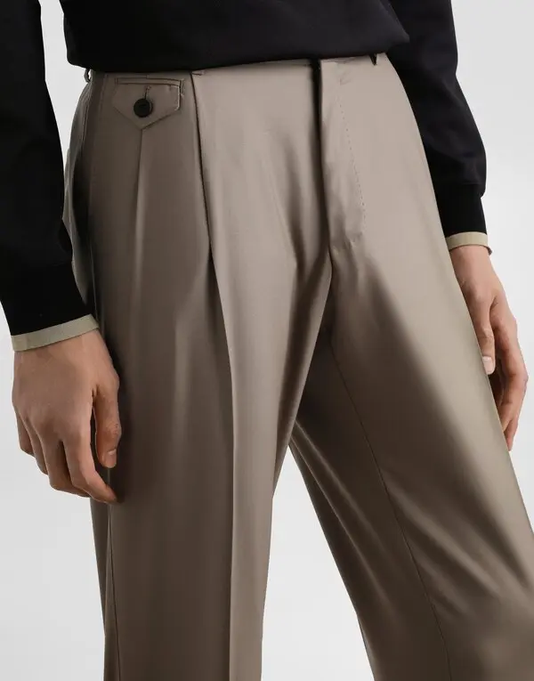 Dolce & Gabbana Double-fold Wool Canvas Trousers