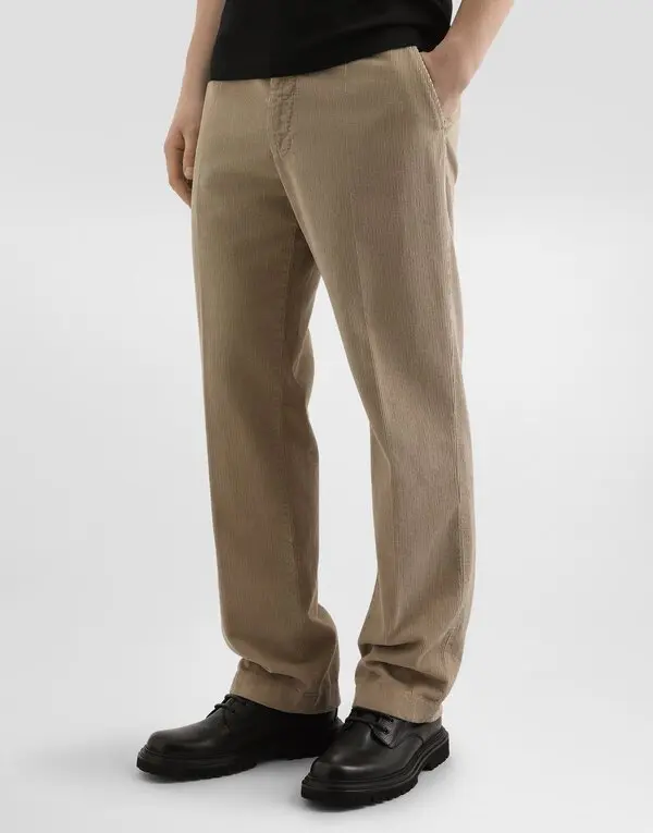 Dolce & Gabbana Garment-dyed Velvet Trousers - Beige