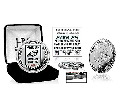 HIGHLAND MINT Eagles Super Bowl Lix Championshi P Banner Coin - One-color