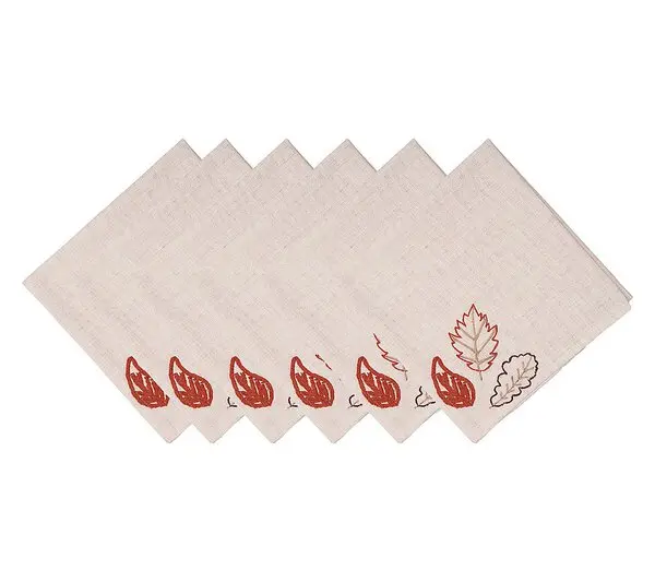 VALERIE PARR HILL Autumn Botanical Napkin Set Of 6 Valerie - One-color
