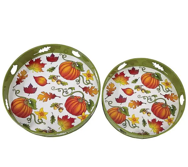 TEMP-TATIONS Set Of 10' And 12' Round Nesting Trays - One-color