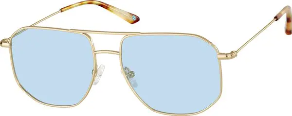 Zenni Experimental Aviator Sunglasses - Gold