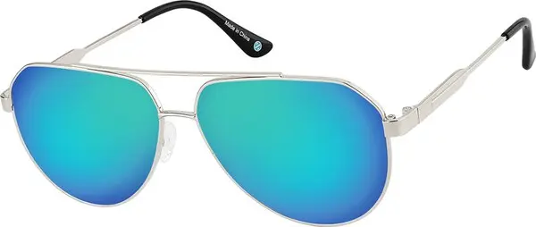 Zenni Aviator Full Rim Sunglasses - Silver