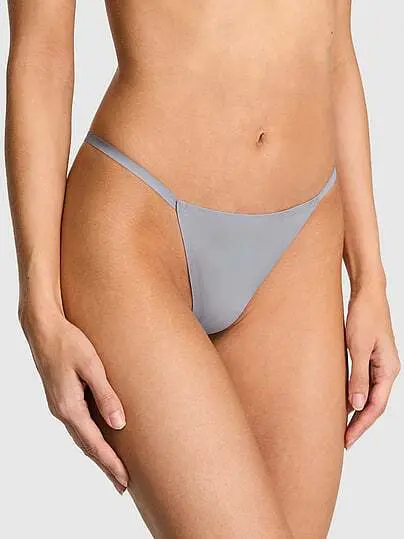 Pink No-show V-string Panty - Grey