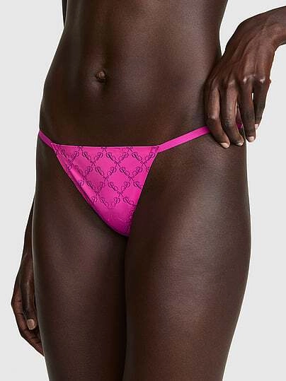 Pink No-show V-string Panty - Print
