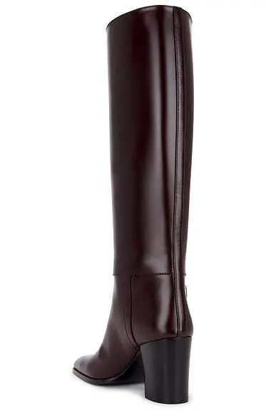 Saint Laurent Julia Knee High Boots - Deep Wine