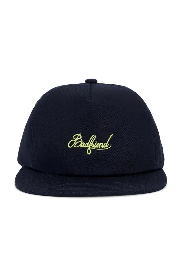 BADFRIEND Cursive Logo 5-panel Cap - Navy
