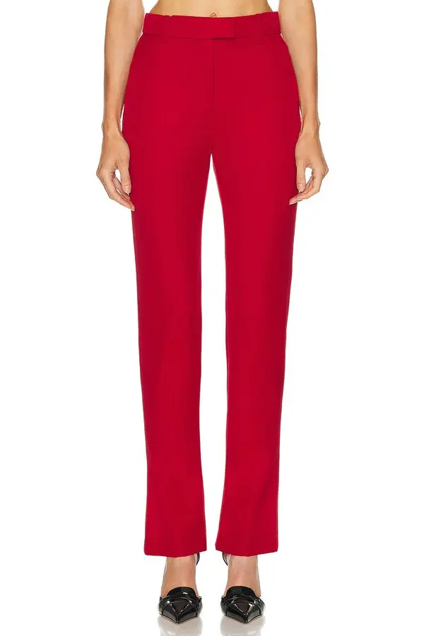 Alexander McQueen Straight Leg Trousers - Crimson