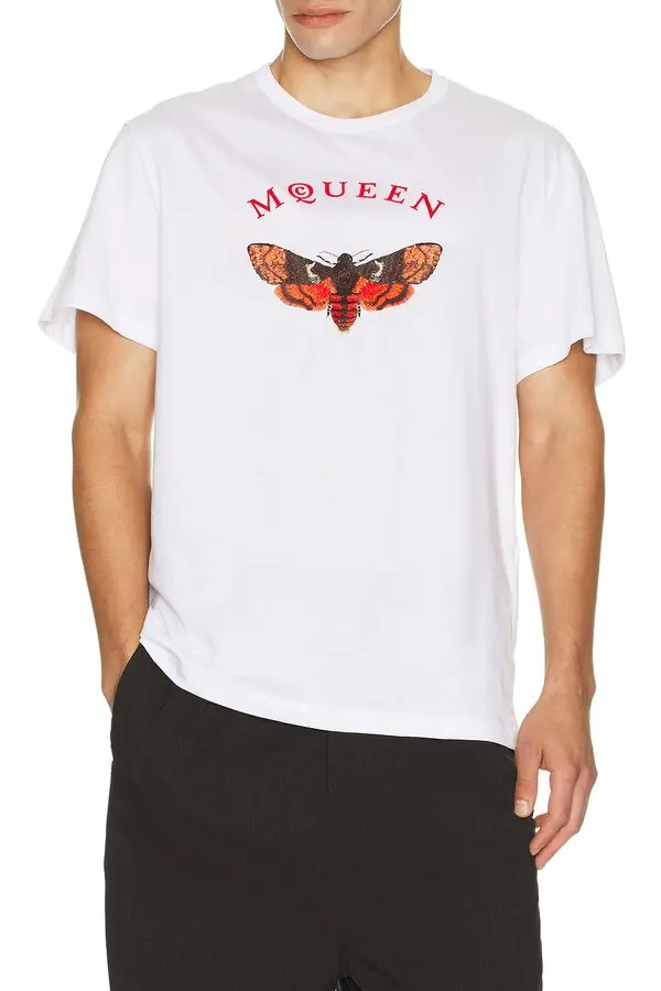 Alexander McQueen Moth Print T-shirt In White