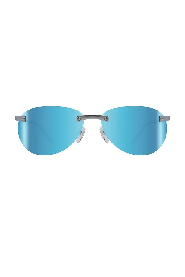 NRGY Voyager Sunglasses - Satin Chrome & Blue Water
