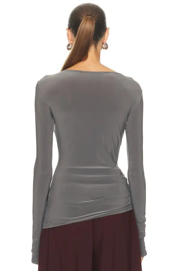 GRACE LING Claw Draped Long Sleeve Top