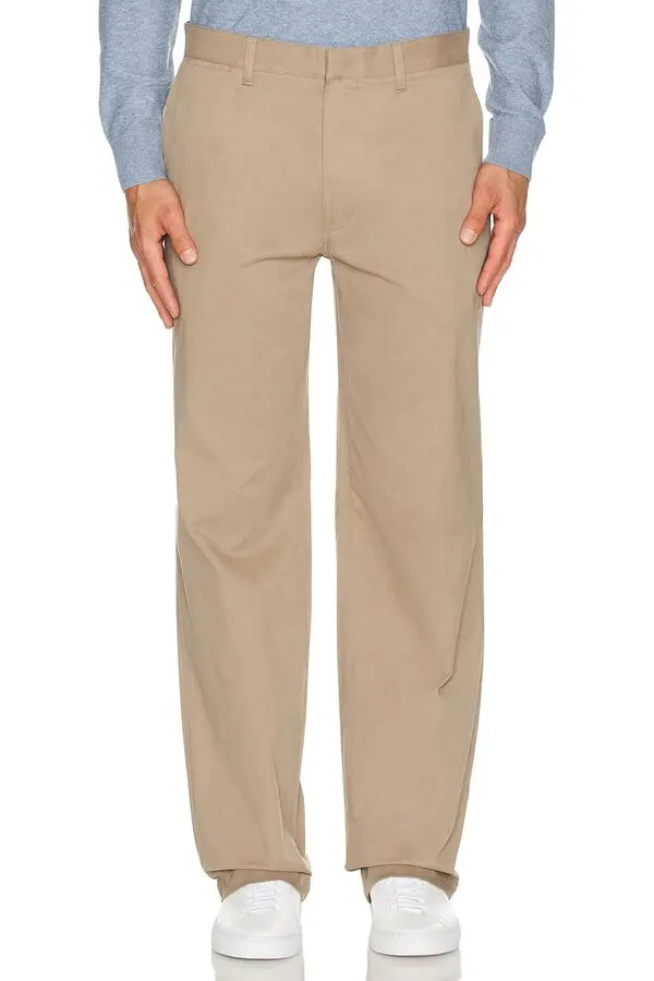 Theory Straight Chino Pant In Brown - Feather