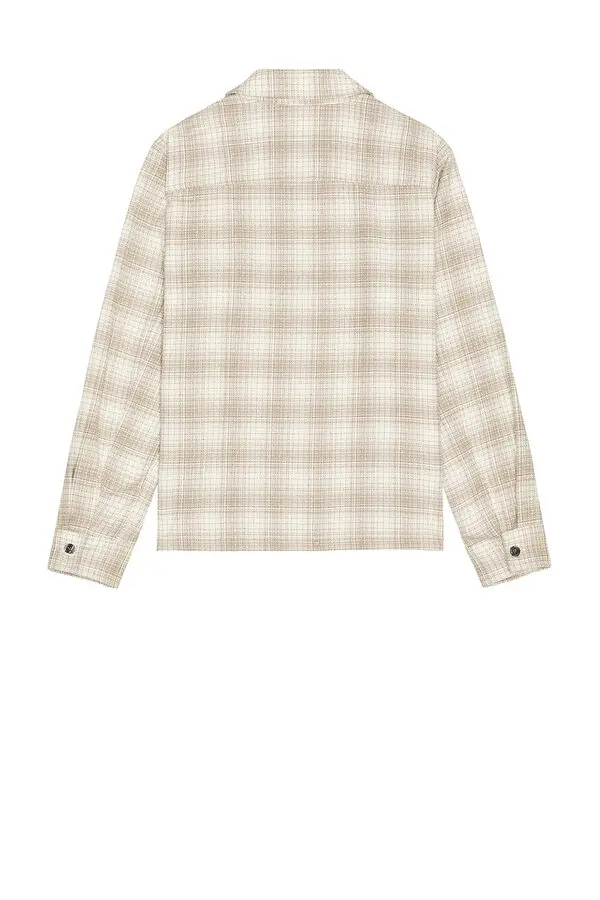 Theory Light Textured Check Shirt In Brown