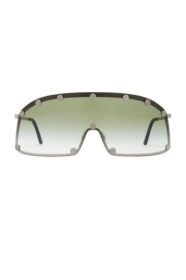 Rick Owens Shield Sunglasses - Silver Temple & Bosco Degrade Lens