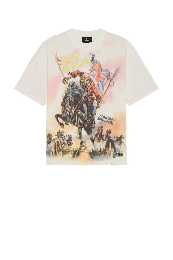 REPRESENT X Iron Maiden Steed Tee In White - Flat White