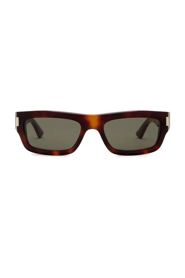 Saint Laurent Rectangular Sunglasses - Havana & Grey
