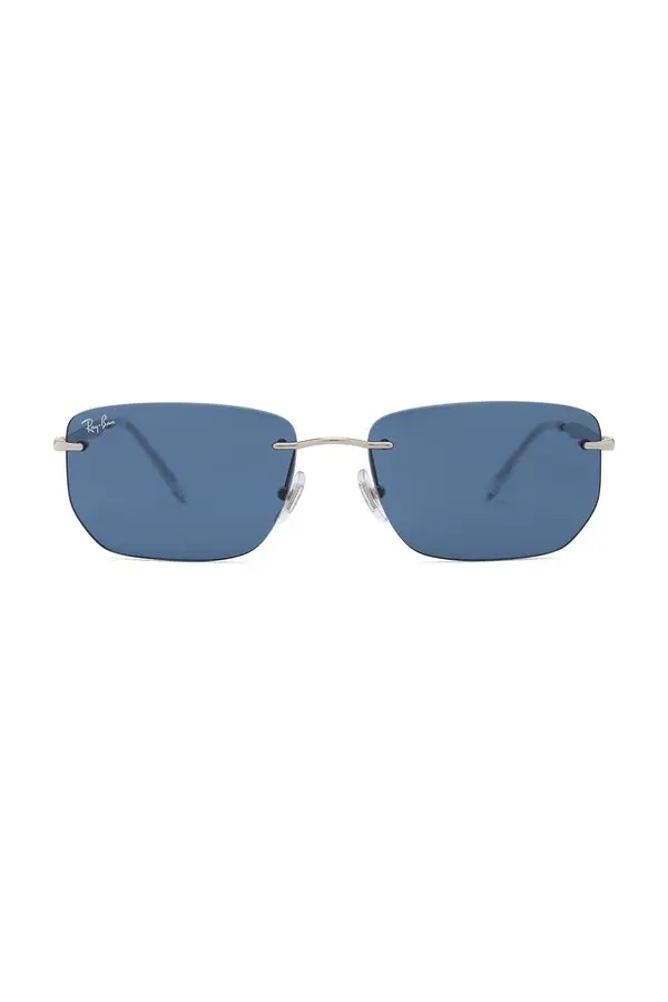 Ray-ban Rimless Sunglasses - Silver & Dark Blue