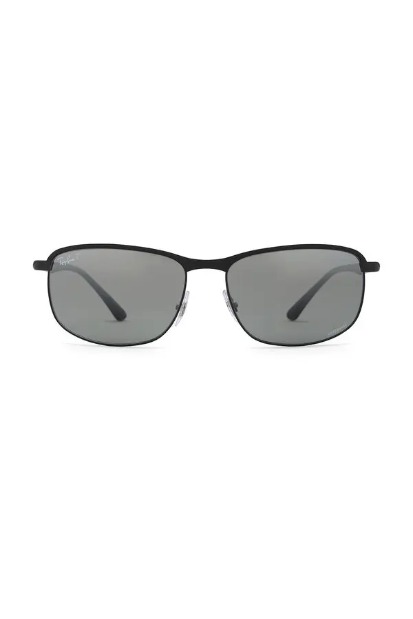 Ray-ban Chromance Sunglasses - Black On Black & Mirror Silver