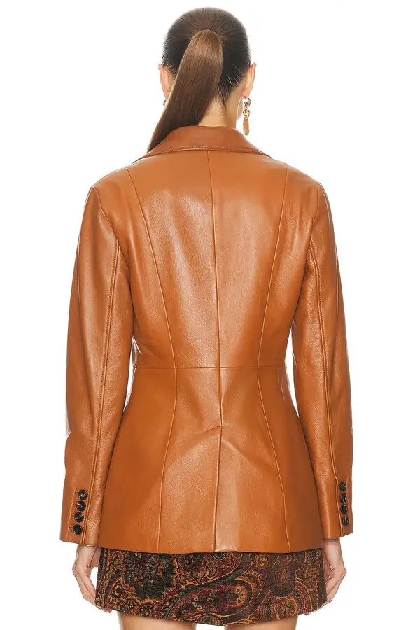 Chloé Slouch Leather Blazer
