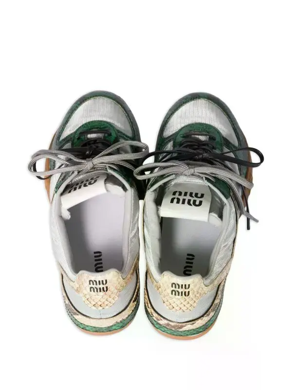 Miu Miu Snakeskin-effect Sneakers