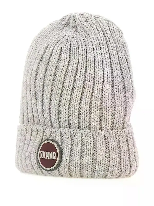 COLMAR Ribbed Logo-patch Beanie Hat - Grey