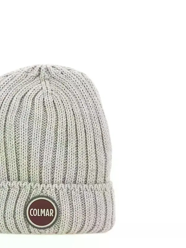 COLMAR Ribbed Logo-patch Beanie Hat - Grey