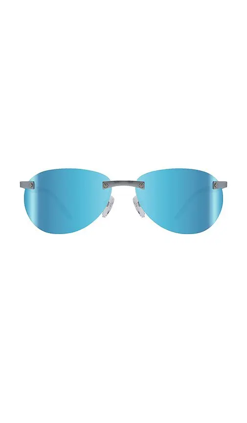 NRGY Voyager Sunglasses - Satin Chrome & Blue Water