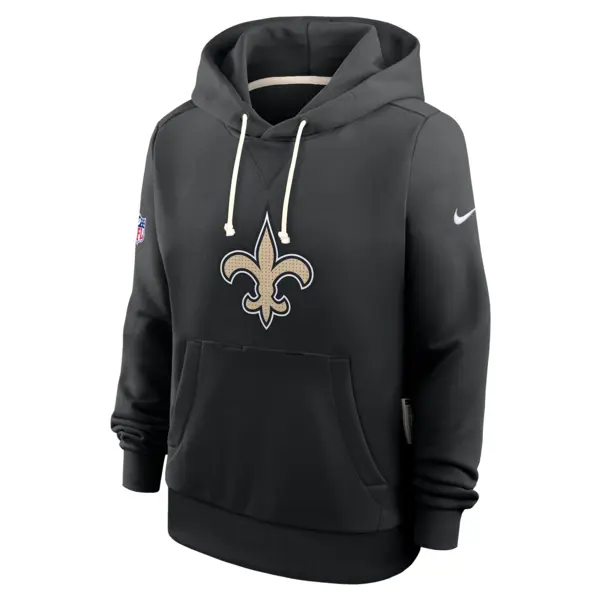 Nike New Orleans Saints Sideline Dri-fit Nfl Pullover Hoodie - Black