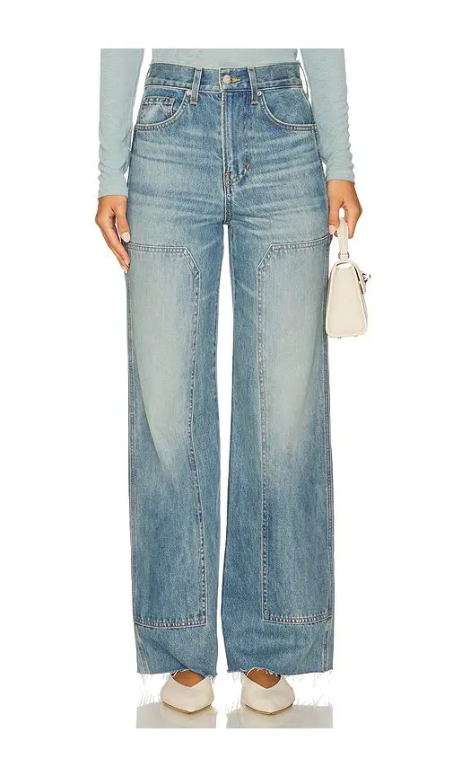 Veronica Beard Taylor High Rise Wide Leg Jeans - Blue Glare