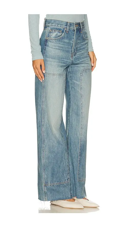 Veronica Beard Taylor High Rise Wide Leg Jeans - Blue Glare