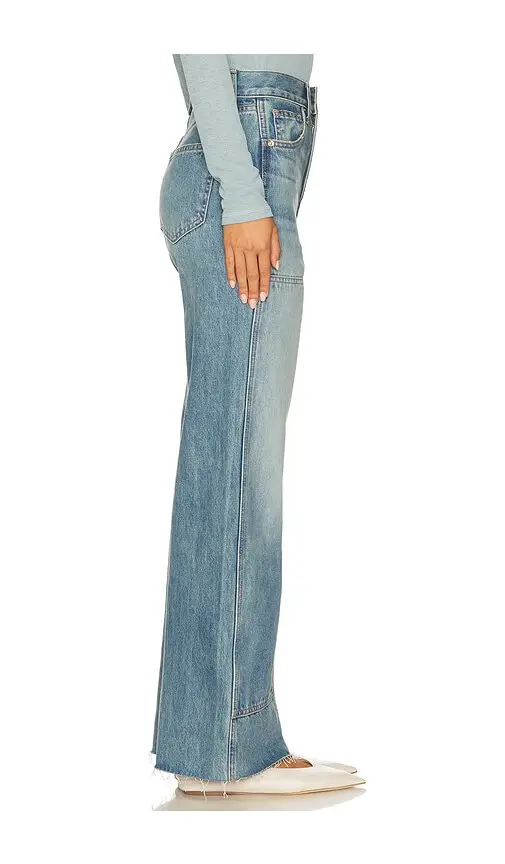 Veronica Beard Taylor High Rise Wide Leg Jeans - Blue Glare