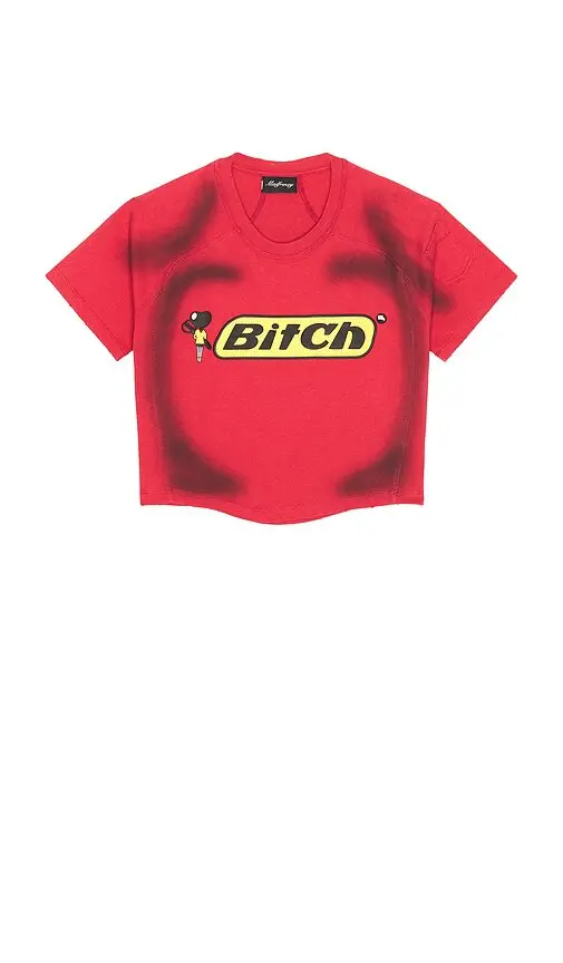MADFRENZY Bitch Cropped T-shirt - Red