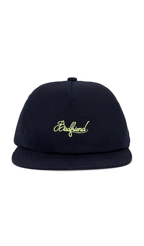 BADFRIEND Cursive Logo 5 Panel Hat - Navy