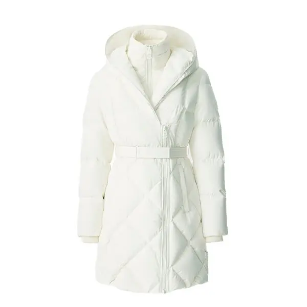 Mackage Ayumi 2-in-1 Long Down Coat With Bib - Cream