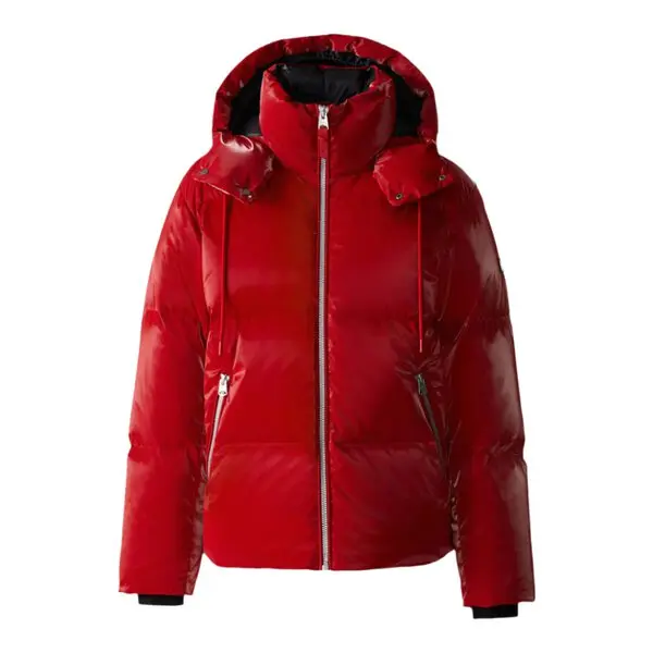 Mackage High-gloss Hooded Down Jacket - Dark Red
