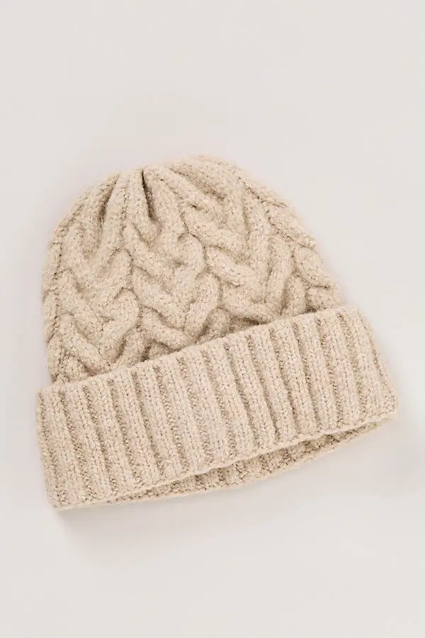 Maeve Cable-knit Beanie - Taupe
