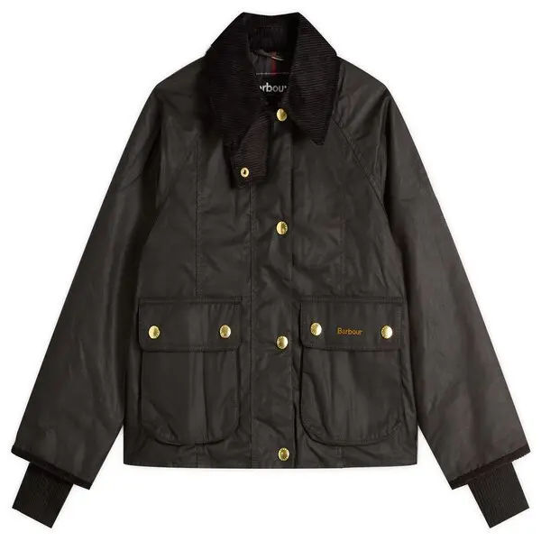 Barbour Cropped Beadnell Wax Jacket - Black/classic