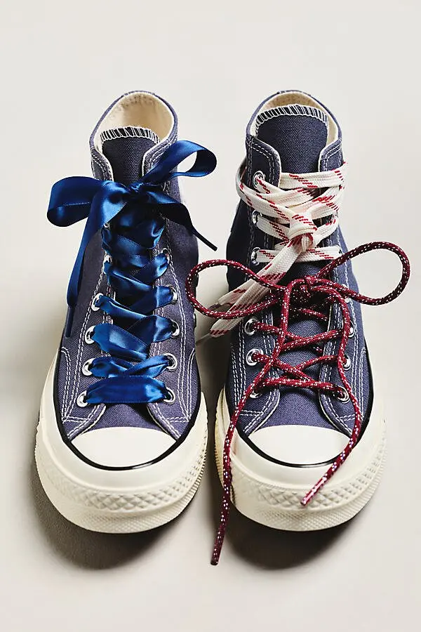 Anthropologie Sporty Shoe Laces Set Of 3 - Navy