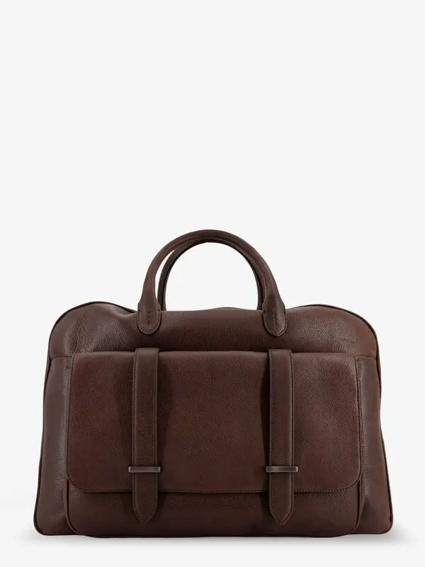 ORTIGNI Leather Travel Bag - Brown