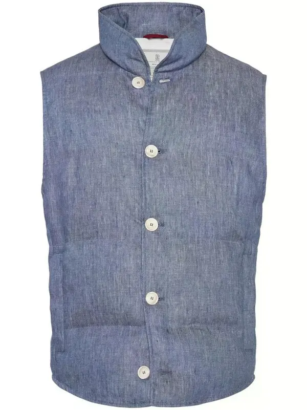 Brunello Cucinelli Padded Linen Gilet