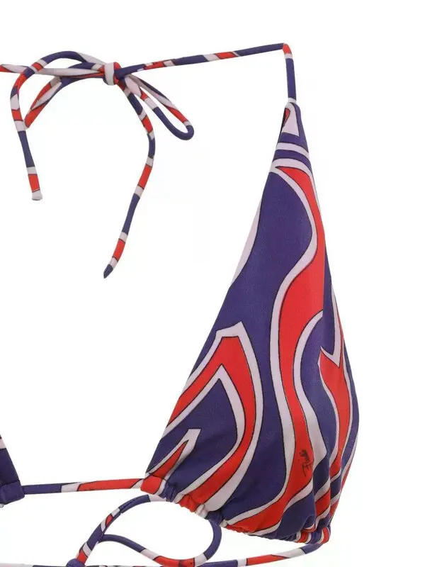 Emilio Pucci Abstract-print Triangle Bikini Top