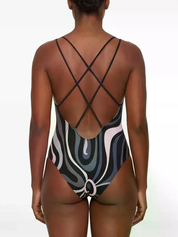 Emilio Pucci Marmo-print Cross-back Swimsuit