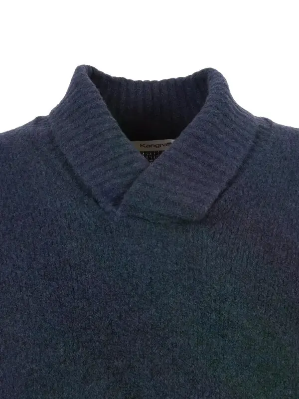 KANGRA Shawl Collar Sweater - Blue