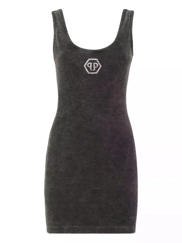 Philipp Plein Hexagon Ribbed-knit Tank Mini Dress