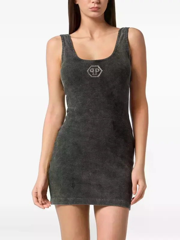 Philipp Plein Hexagon Ribbed-knit Tank Mini Dress