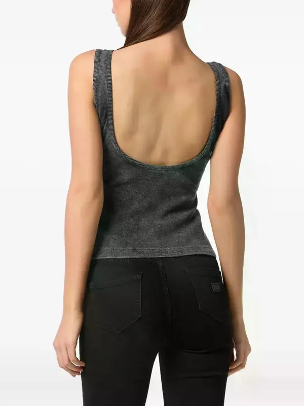 Philipp Plein Washed-effect Ribbed Tank Top