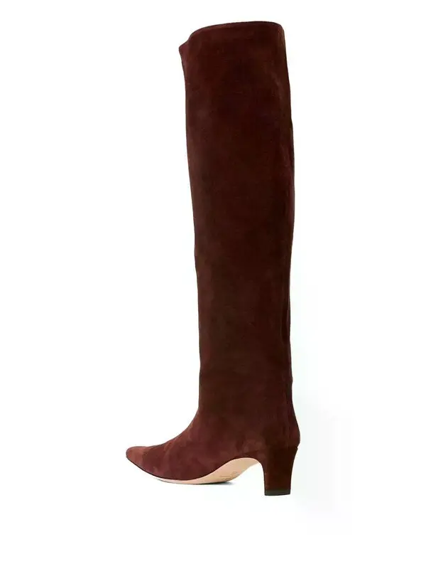 Staud 55mm Pointed-toe Suede Boots - Red