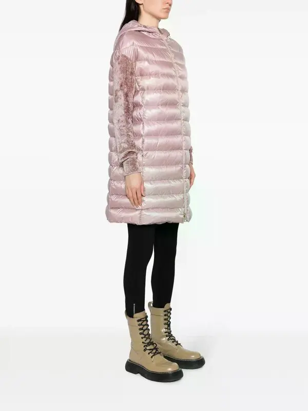 Herno Contrast-sleeve Padded Hooded Coat