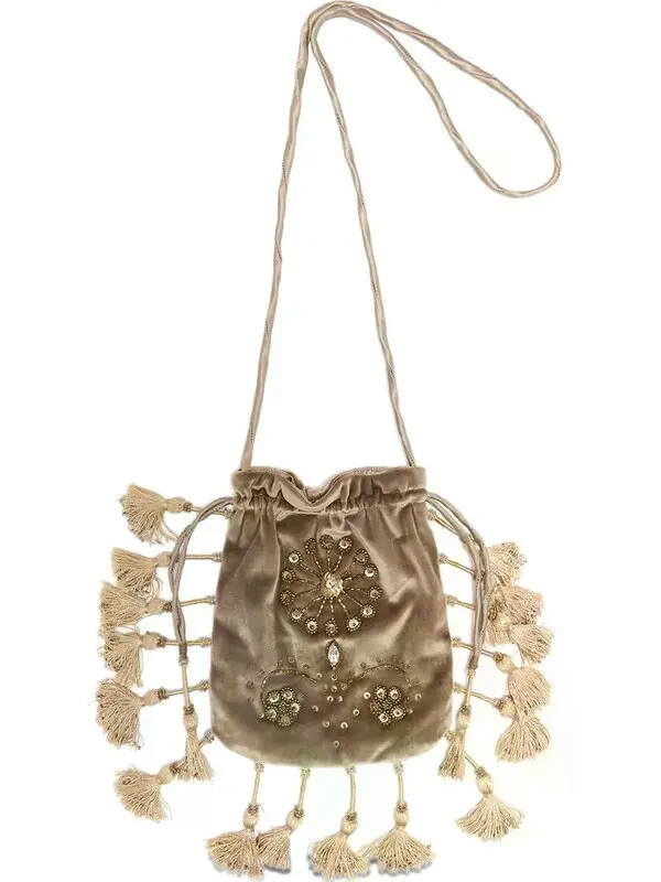 Malìparmi Velvet Beaded Clutch Bag
